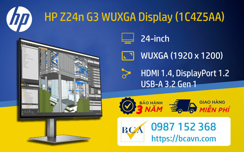 ĐỊA CHỈ PHÂN PHỐI MÀN HÌNH MÁY TÍNH HP Z24N G3 WUXGA DISPLAY 24 INCH (1C4Z5AA)